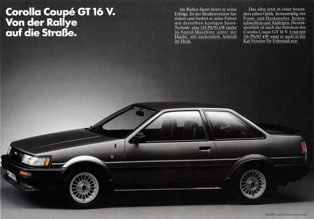 German AE86 brochure - Toyota Corolla Coupé GT - 1985 - [AEU86] EU AE86 ...